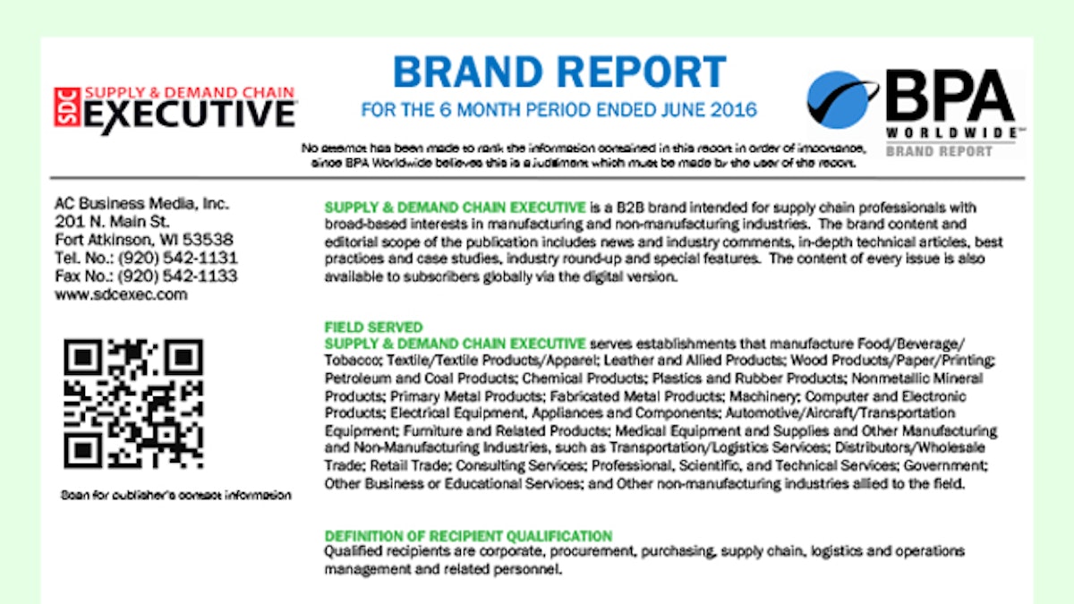 BPA Brand Report | Supply & Demand Chain Executive